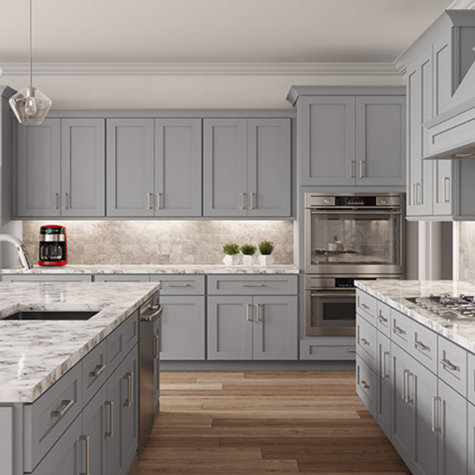 Kitchen Cabinet Diagonal Corner Wall Cabinet Platinum Grey 2 Shelve ...