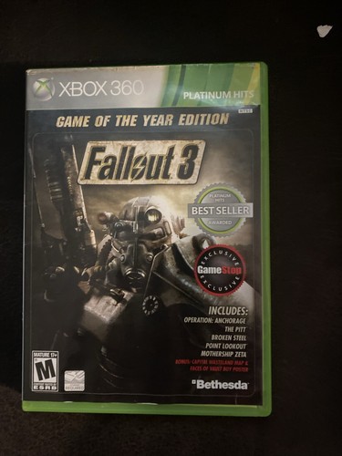 Fallout 3 GOTY (Microsoft Xbox 360 2009) Platinum Hits GameStop ...