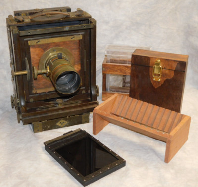 Wet Plate Collodion Ansco 4x5 Camera w/ CC Harrison Brass lens Outfit ...