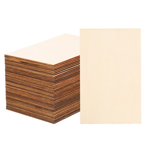 140x90mm Wood Pieces, 40 Pack Unfinished Rectangle Wood Shapes Wooden ...