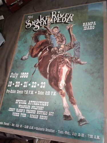 1988 SNAKE RIVER STAMPEDE 73rd POSTER 17" X 24" NAMPA ID | eBay