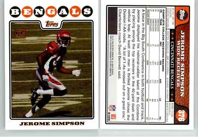 Jerome Simpson 2008 Topps Gold Foil #376 Bengals RC Rookie EX-NM | eBay