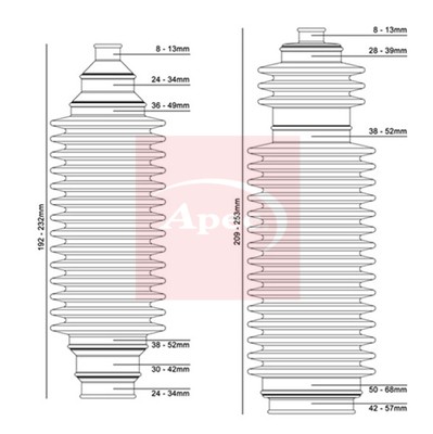 Steering Rack Boot fits SAAB 9000 2.3 Left 89 to 98 Gaiter Bellow Apec ...