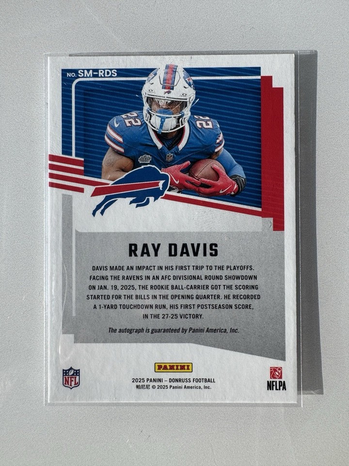 2025 Panini Donruss Signature Marks Ray Davis Buffalo Bills Autograph ...