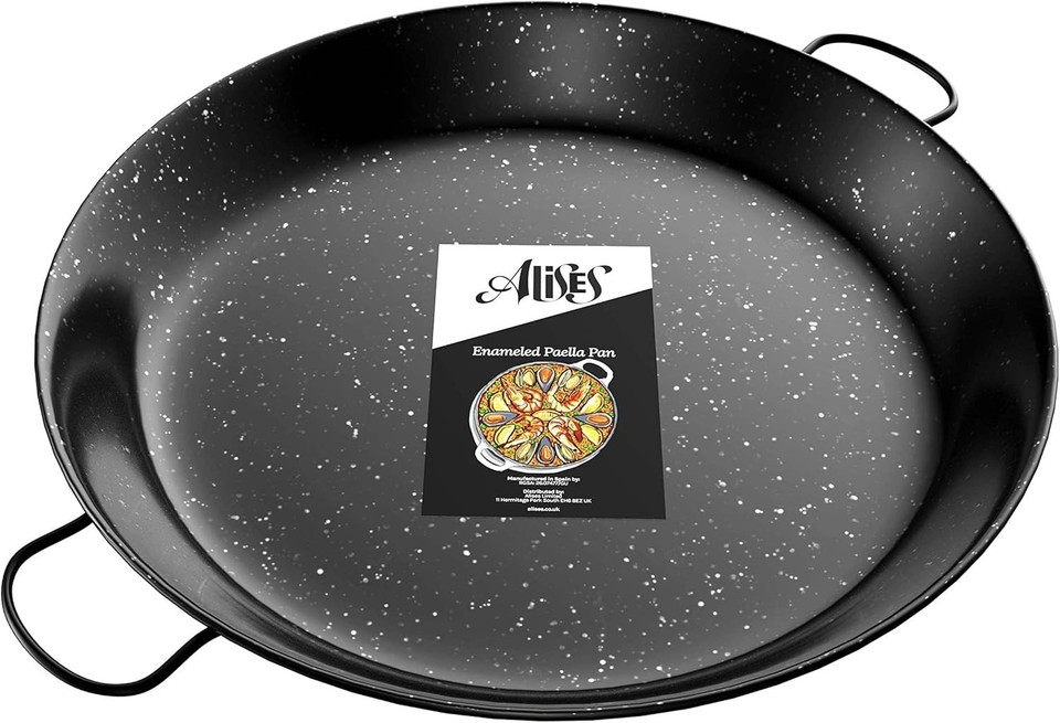 Anti-Rust Steel Paella Pan 40 cm-Enamelled Carbon Steel Pan Naturally ...