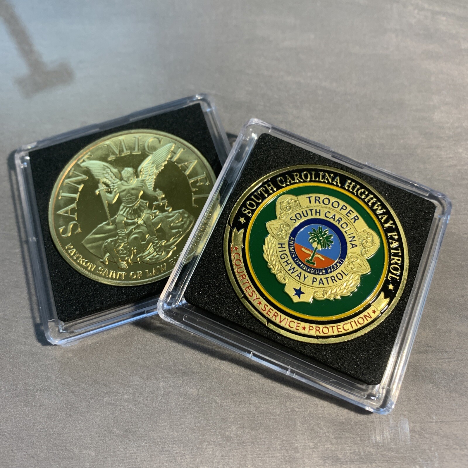 SOUTH CAROLINA HIGHWAY PATROL ST MICHAEL POLICE Challenge Coin 40mm w ...