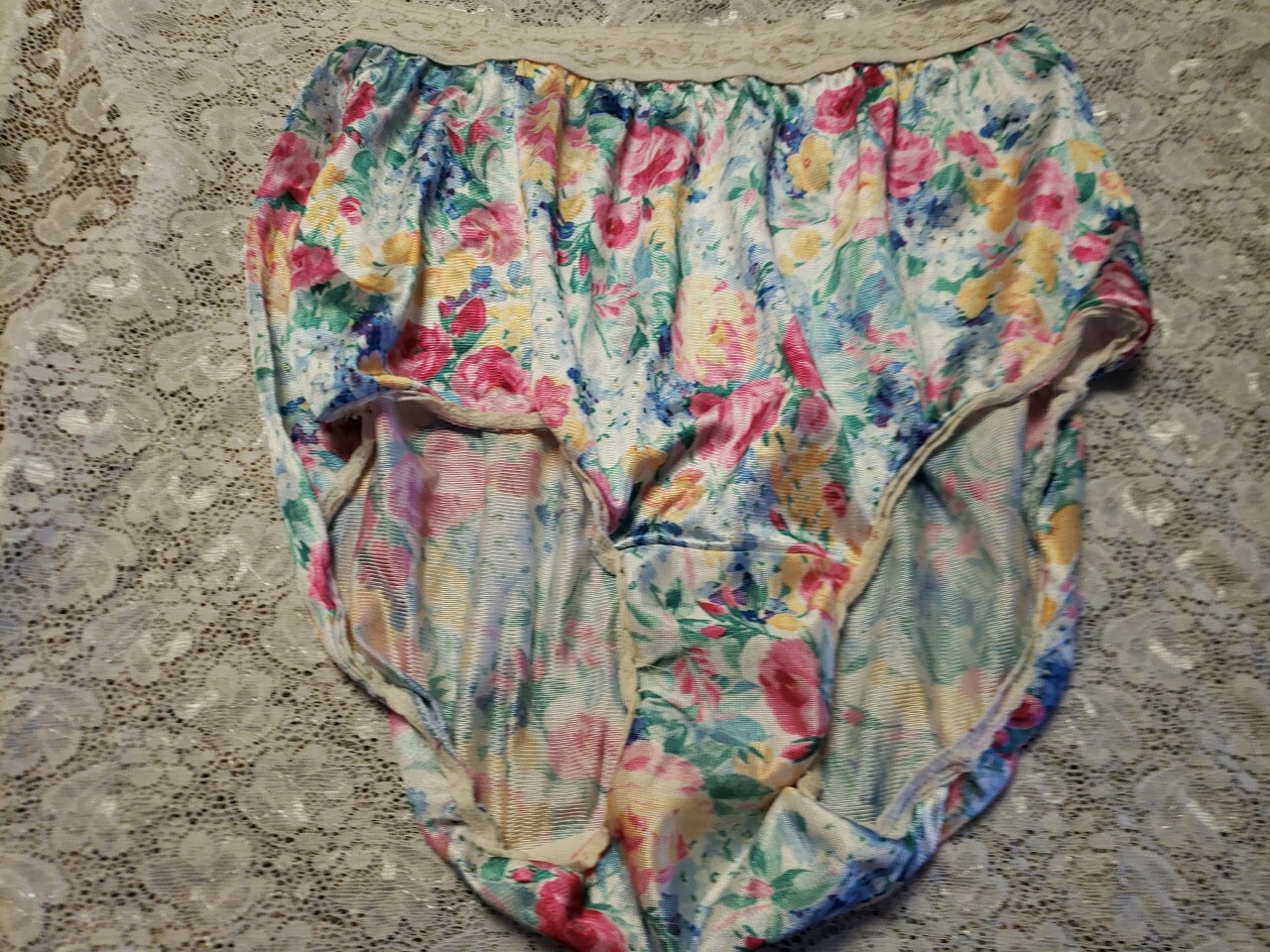 Vtg Satin Bright Colors Floral Print Panties L Ebay