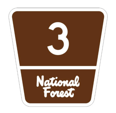12" national forest route 3 highway sign bumper sticker decal usa made ...