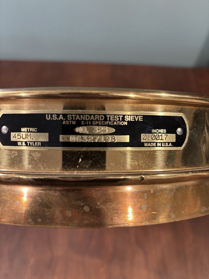 Brass No. 325 Mesh Sieve 12" W S Tyler 0.0017" 45μm ASTM USA Standard ...
