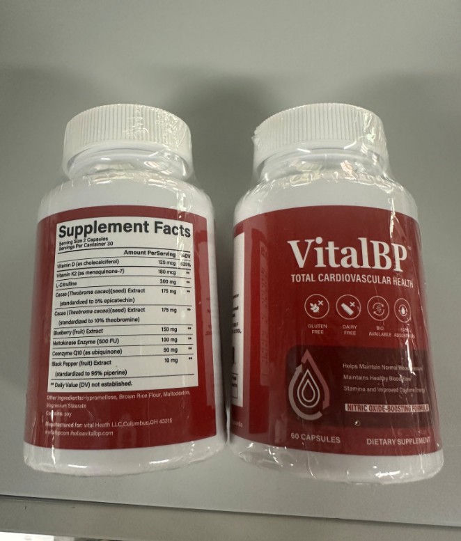 Vital BP Blood Pressure Support Supplement Cardiovascular Health 60 ...