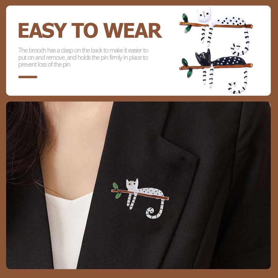 2pcs Cat Pins Set Women Jewelry Adorable Cat Pins for Hats Jackets ...