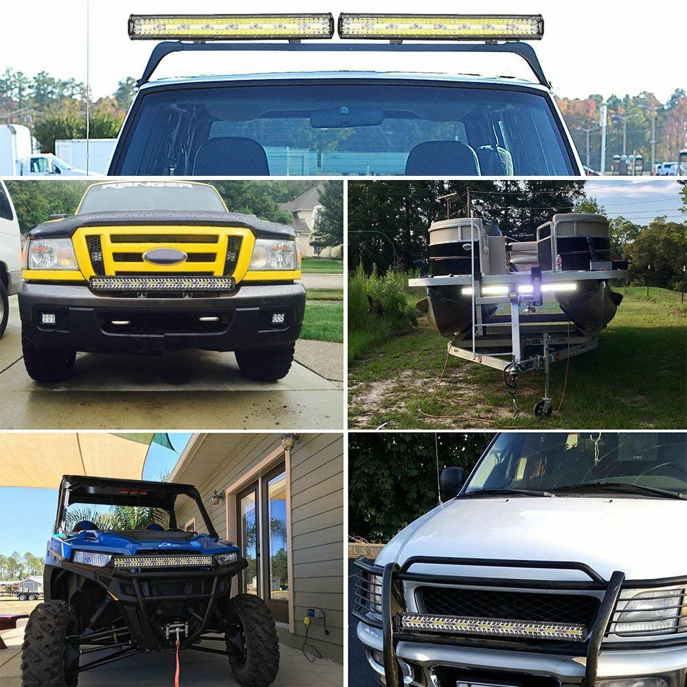 23'' Number Plate Frame & 23inch LED Light Bar SPOT FLOOD Work Driving Bars | eBay