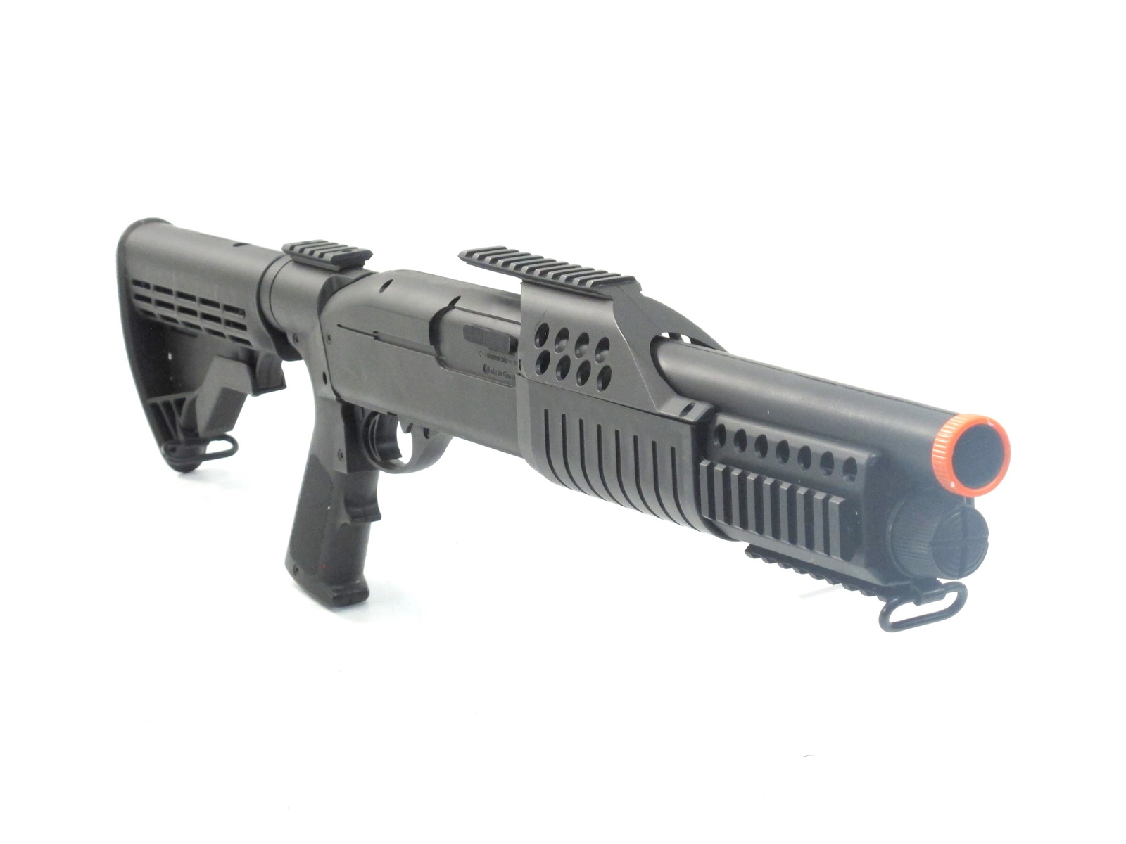 BBTac Airsoft Shotgun Pump Action Gun Spring Loaded M180-C2 Tactical ...
