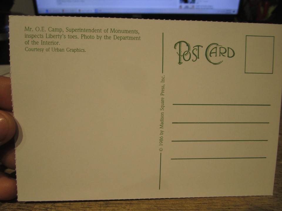 S4 NEW YORK CITY Postcard Statue of Liberty Toe Inspection by Mr. O.E ...