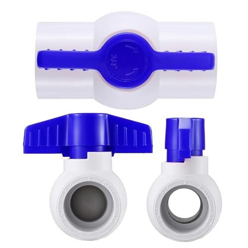 1/2" PVC Ball Valve 6PACK Blue T-Handle Shut-Off Valve for Cold Water ...