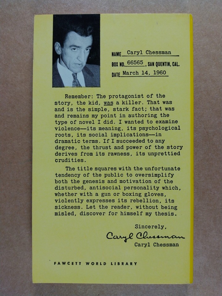 The Kid Was A Killer By Caryl Chessman vintage paperback | eBay