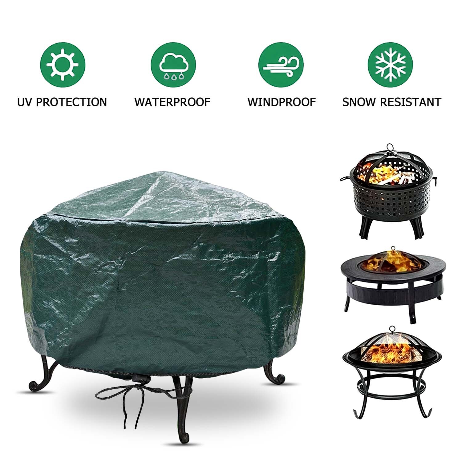 Large Fire Pit Cover Water Proof Resistant & Large Waterproof Chiminea ...