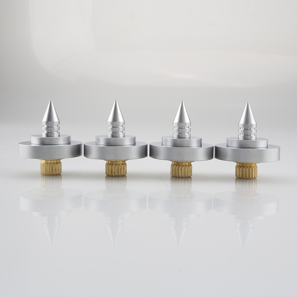 4PCS Silver Speaker Spike Isolation Feet Brass Cone Turntable Amplifier ...