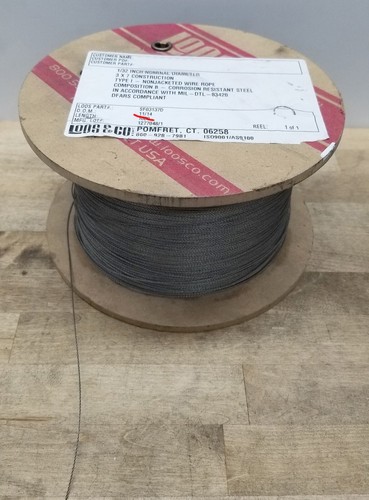 LOOS & CO SF03137D 1/32" Nom Dia. 3x7 Construction Type I Non-jacketed ...