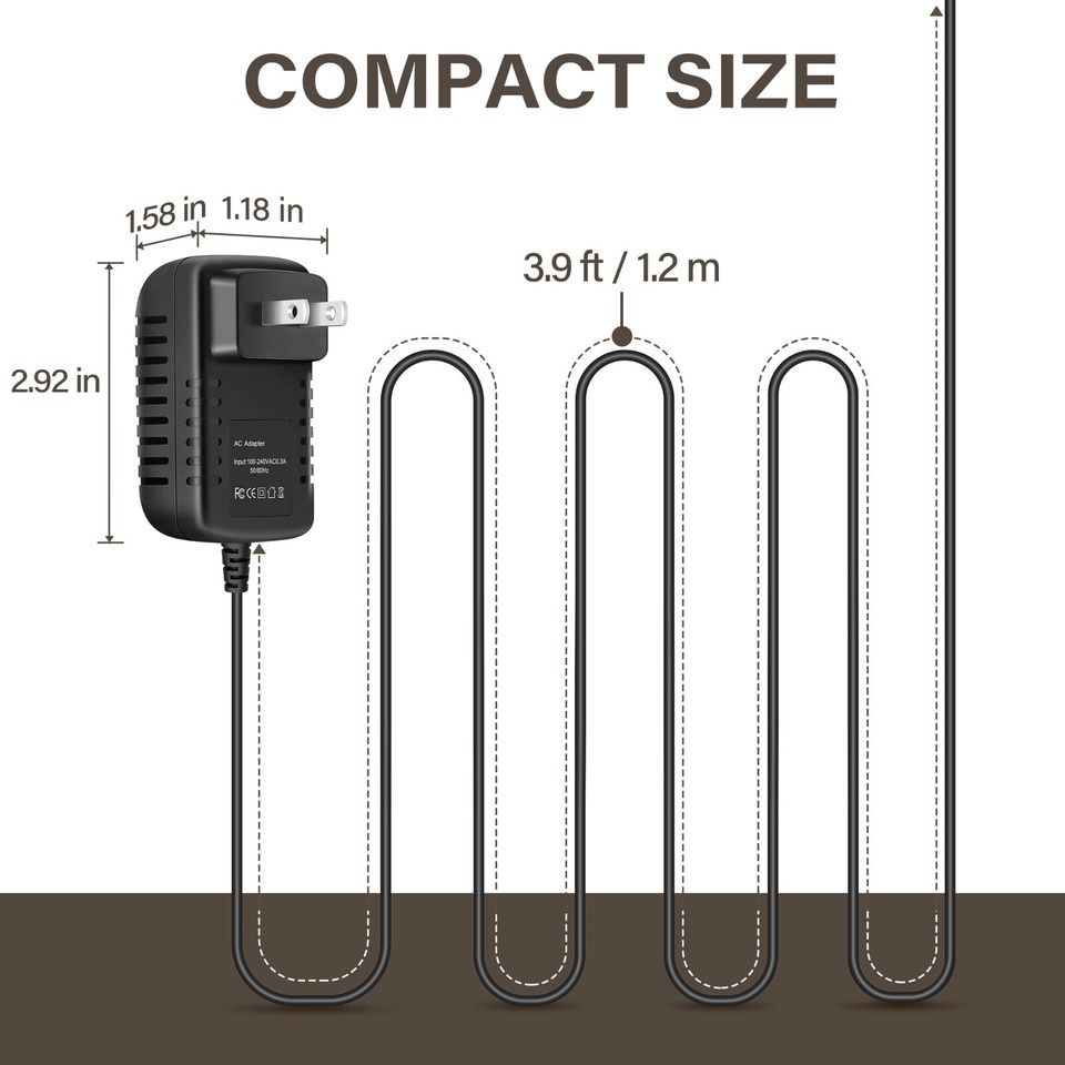 Negative Center Pin 5.5mm*2.5mm 12V 1A AC-DC Adapter Power Supply ...