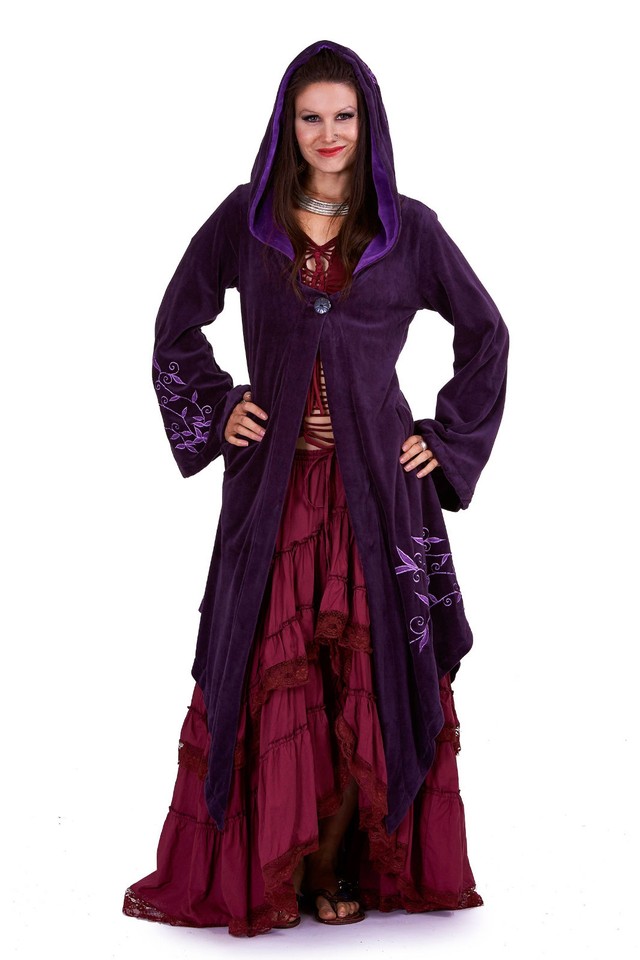 Velvet Faery Goddess Jacket, Boho Goa Psy Trance Coat Plus Size Pagan ...