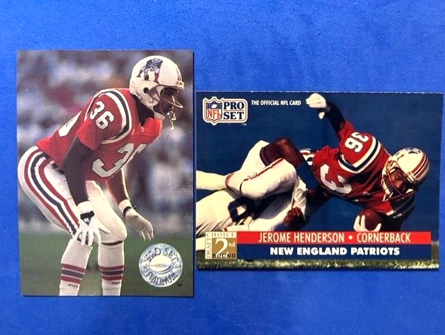 NFL - Jerome Henderson 1991 Pro Set Platinum RC & 1991 Pro Set Draft ...