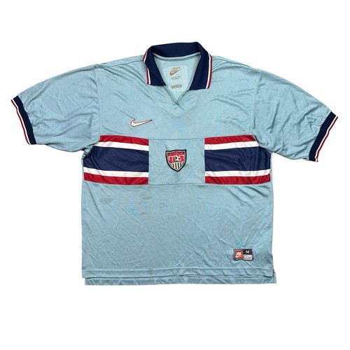 Vintage 90s USA Soccer Football Jersey Light Blue Third Kit MLS Adult ...