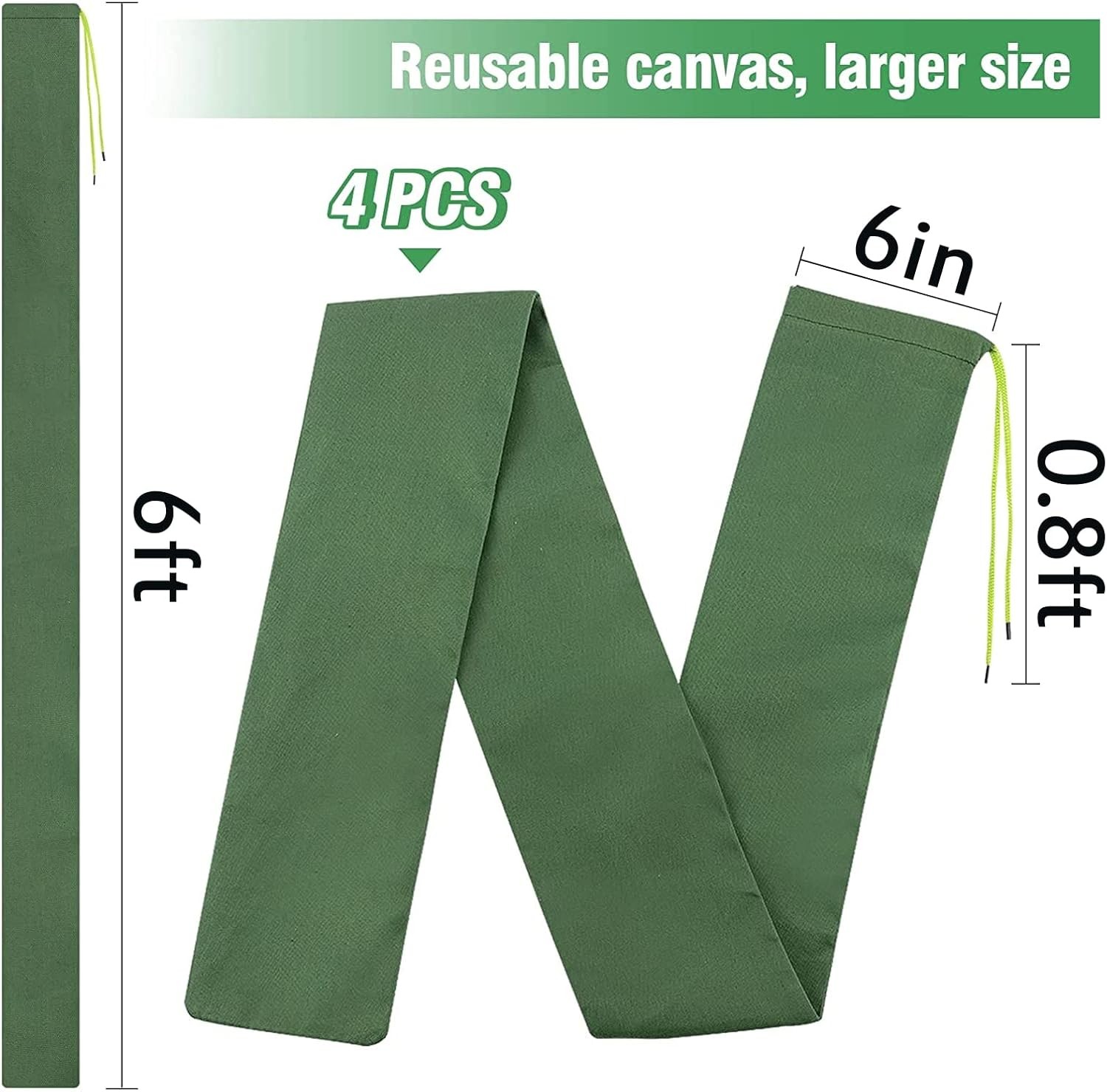 4 Pcs 6' × 6" Long Sand Bags for Flooding - Thickened Canvas Flood 6ft ...