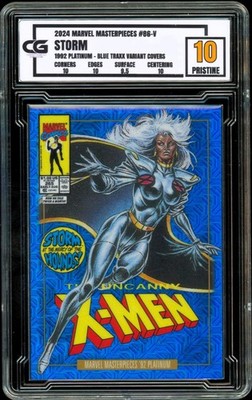 2024 Marvel Masterpieces Platinum BLUE TRAXX VARIANT COVER 86V Storm CG 10 | eBay