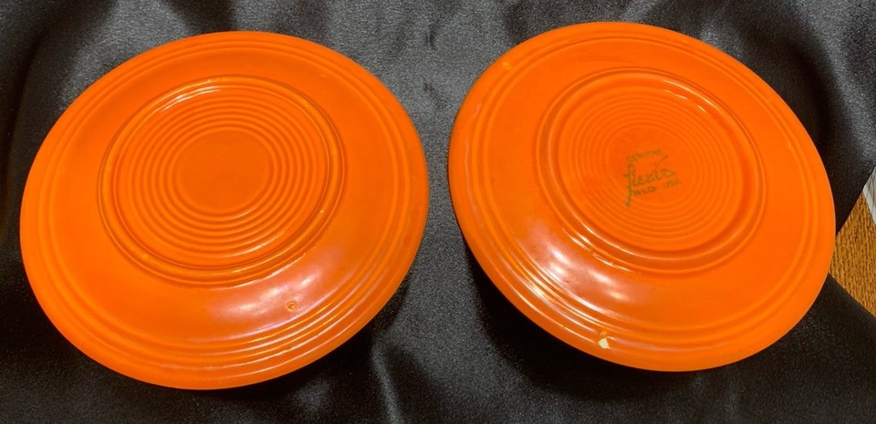Lot of 2 FIESTA WARE Radioactive Red Orange 7" salad plates | eBay