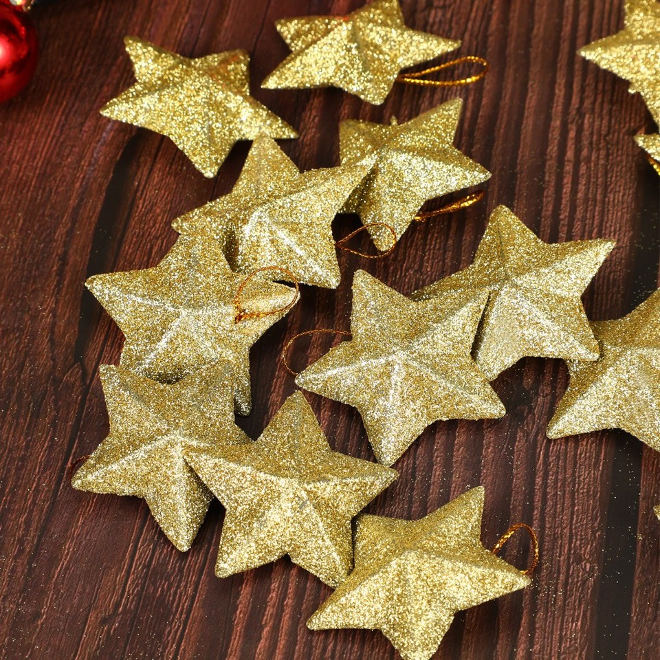 30 Pcs Christmas Decoration Small Hanging Star Decorations Farmhouse ...