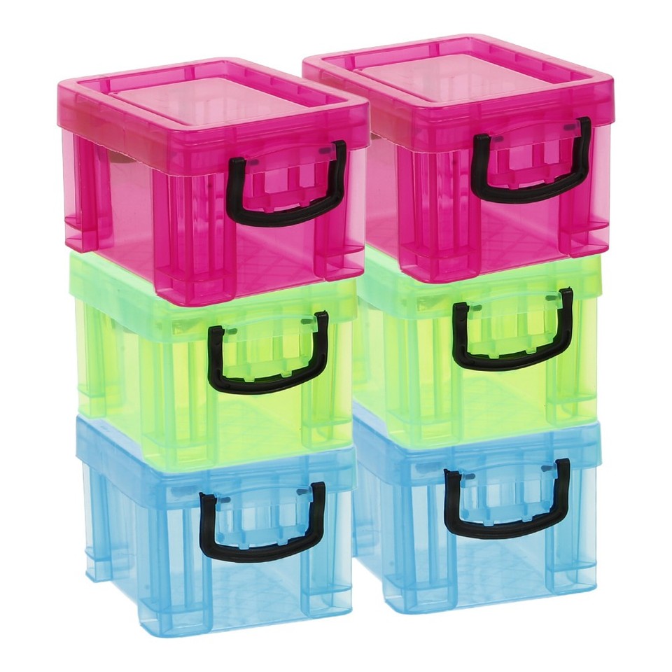 6 Pcs Mini Storage Box with Lid Boxes Lids Plastic Small Containers ...