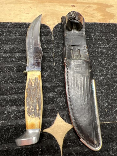 Vintage Case XX Fixed Blade Hunter with Very Thick Stag Handle w ...