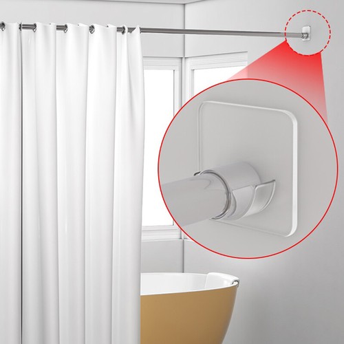2Pcs Pole Hanger Holder Anti-falling Round Rod Hooks Curtain Door Non ...