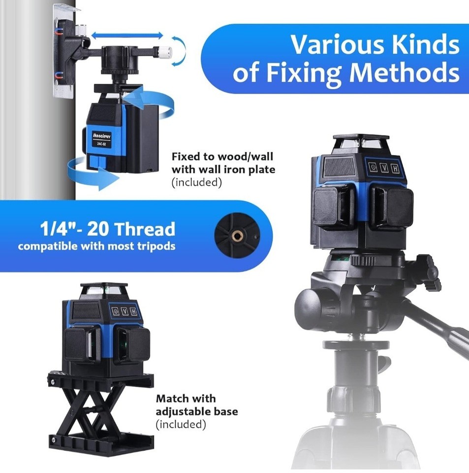 Laser Level Self Leveling - 12 Lines 3x360° Laser Tool, 150FT Green ...