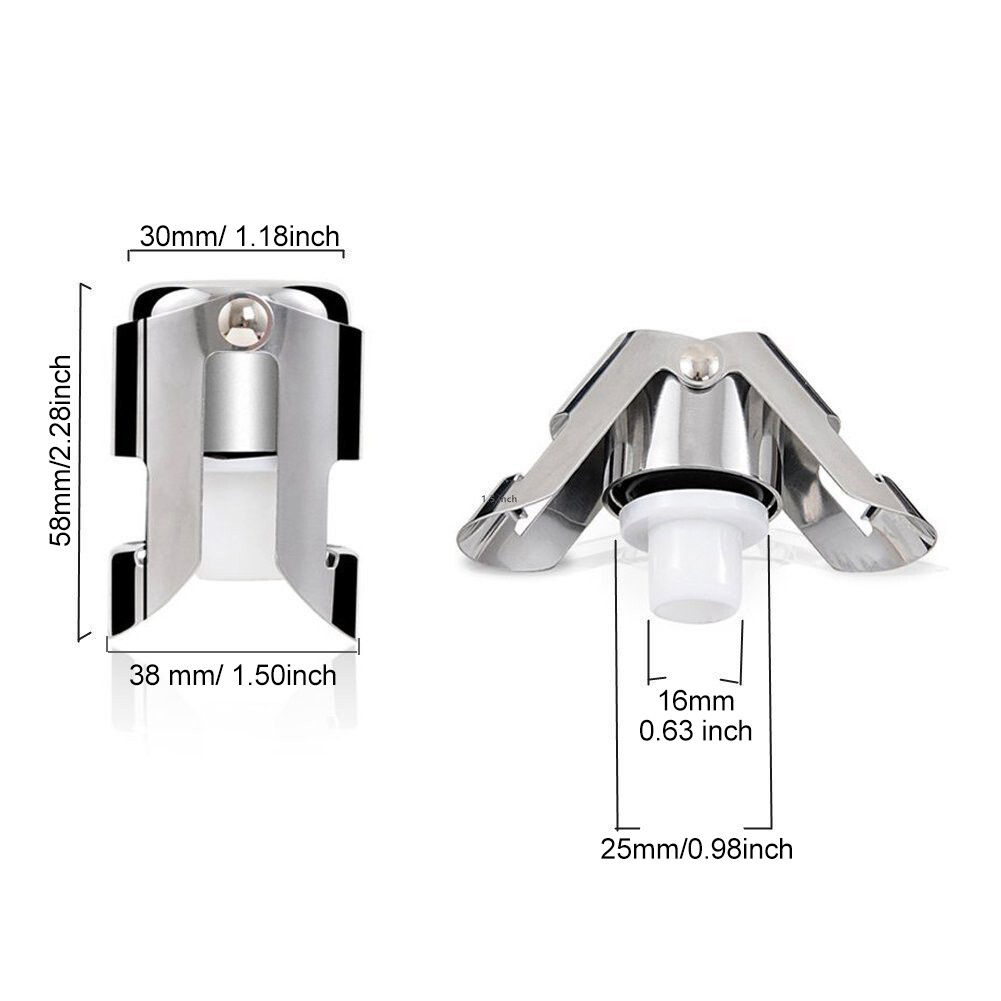 2pcs With Sealer Lock Anti Flow Leak Proof Stainless Steel Wine Stopper ...