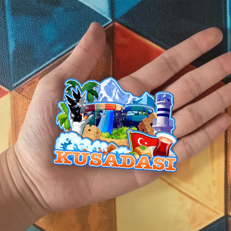 Kusadasi Turkey Refrigerator magnet 3D travel souvenirs wood craft ...
