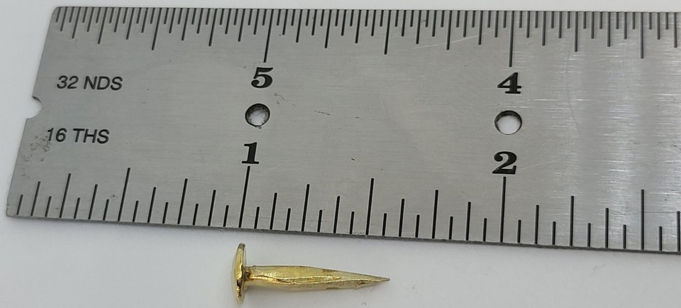Brass & Steel Trunk Nails 1/2" Long - (1/4 LB Bag) chest steamer ...
