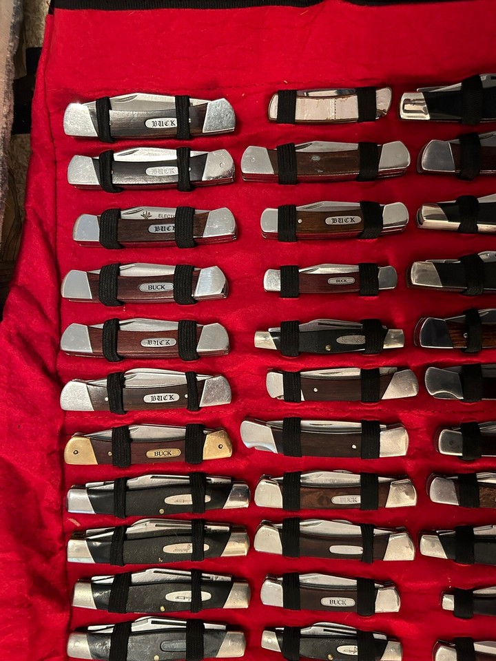 Lot Of 51 Vintage Buck Knives, Some Rare, Old Roll Cutlery, Years Of ...