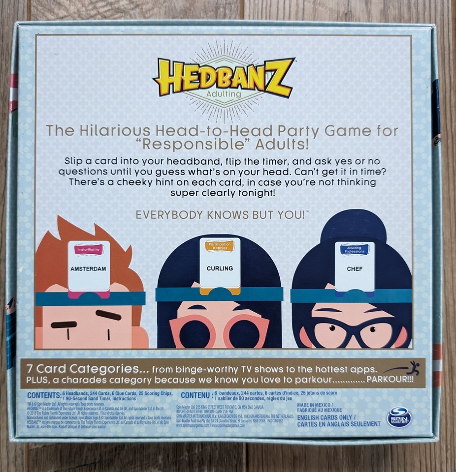 Hedbanz Adulting Party Board Game Adult Guessing 2018 | eBay
