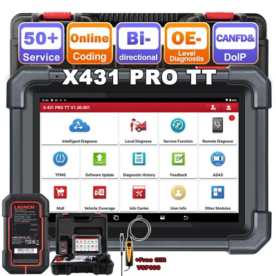 LAUNCH X431 PRO TT V+ PRO5 OBD2 Car Diagnostic Tool Scanner ECU ...