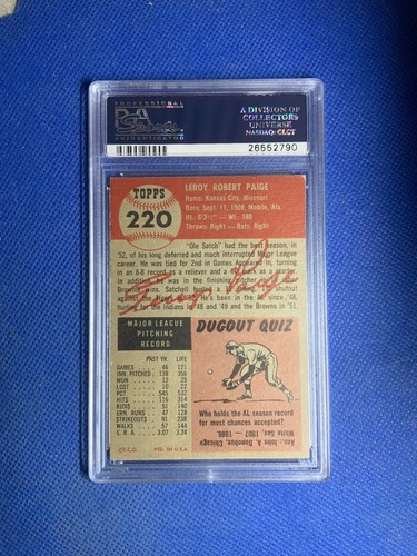 1953 Topps #220 SATCHEL PAIGE PSA 4 St. Louis Browns HOF SP | eBay