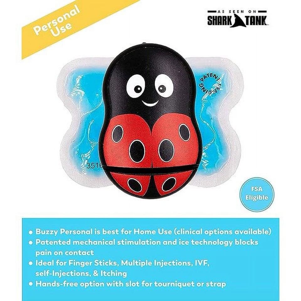 Buzzy Personal Vibrating Ice Pack Sharp Pain Relief Reduce Needle Pain ...