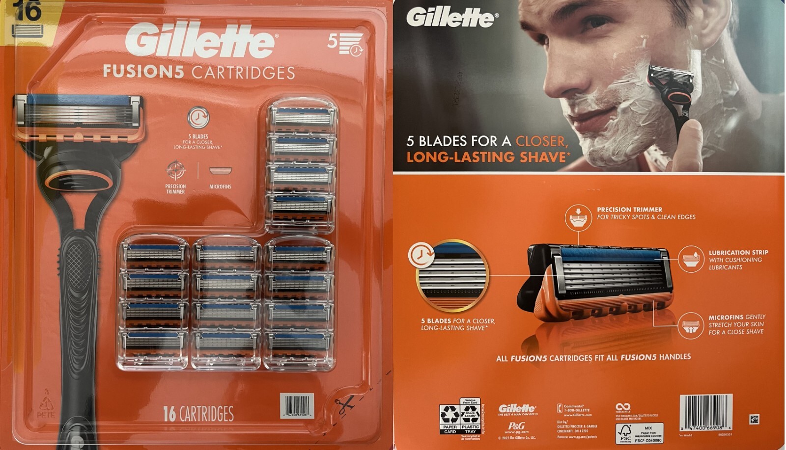 Gillette Fusion 5 Razor Blades Refill Cartridges for Men - 16 Count for ...