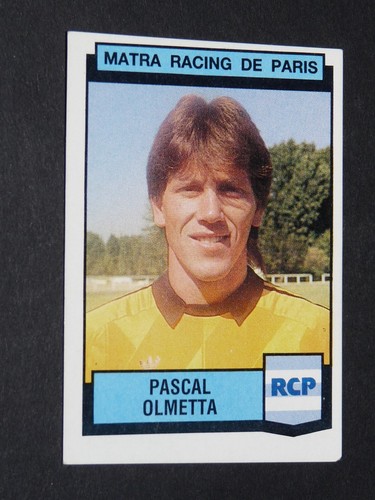 #163 PASCAL OLMETA RACING CLUB PARIS RCP MATRA PANINI FOOTBALL 88 1987 ...