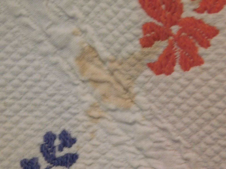 Vintage Marcella Style Counterpane Bedspread Coverlet Flower Embossed ...