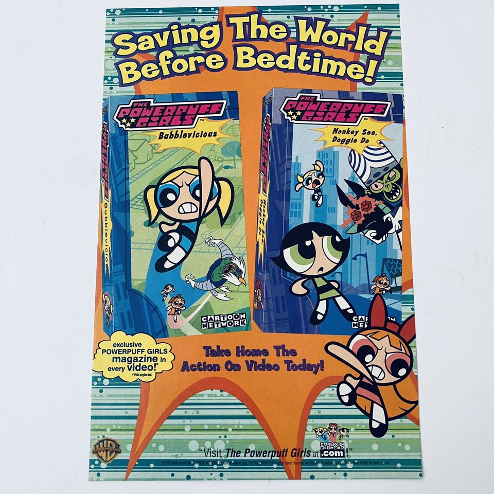Powerpuff Girls Poster Cartoon Network 2000s VHS Video Animation Rare ...