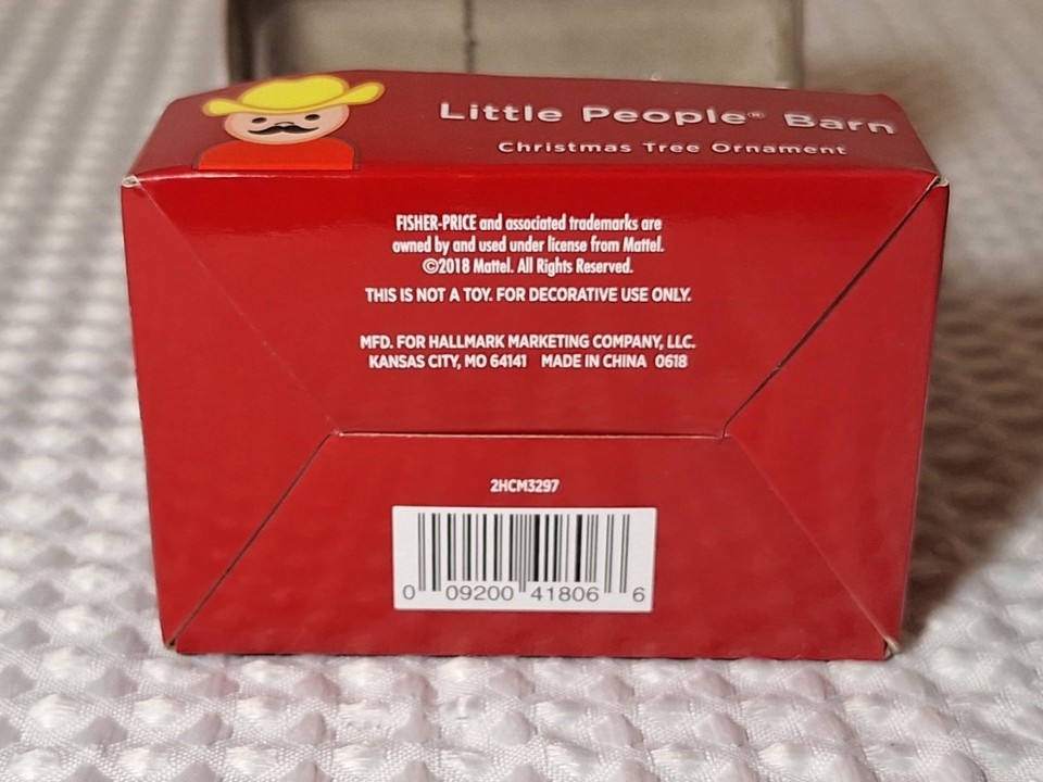 2018 Hallmark Fisher-Price Little People Red Barn Christmas Ornament | eBay