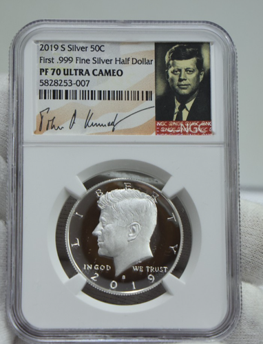 2019 S US Proof Silver Kennedy 50c 1 st .999 NGC PF70 UC Signer Label ...