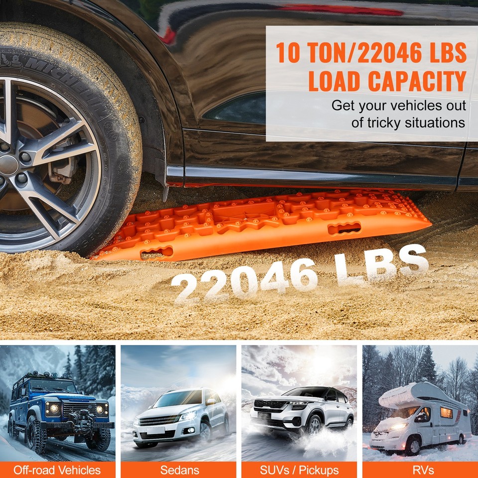 2PCS PP Off-road Traction Boards 4WD Recovery Track Mats for Mud Snow ...